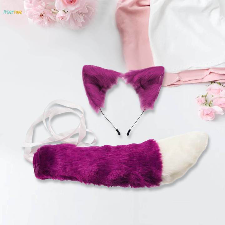Animals Ears and Tail Ears and Tail Set for Role Play Masquerade | Daraz.pk