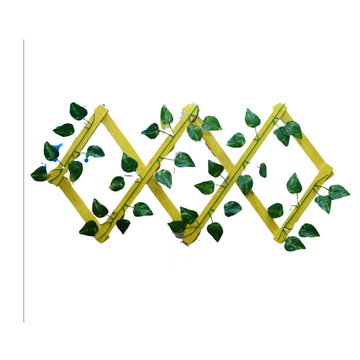 Retractable Wooden Fence with Green Leaf-Artificial Wooden Green Leaf ...