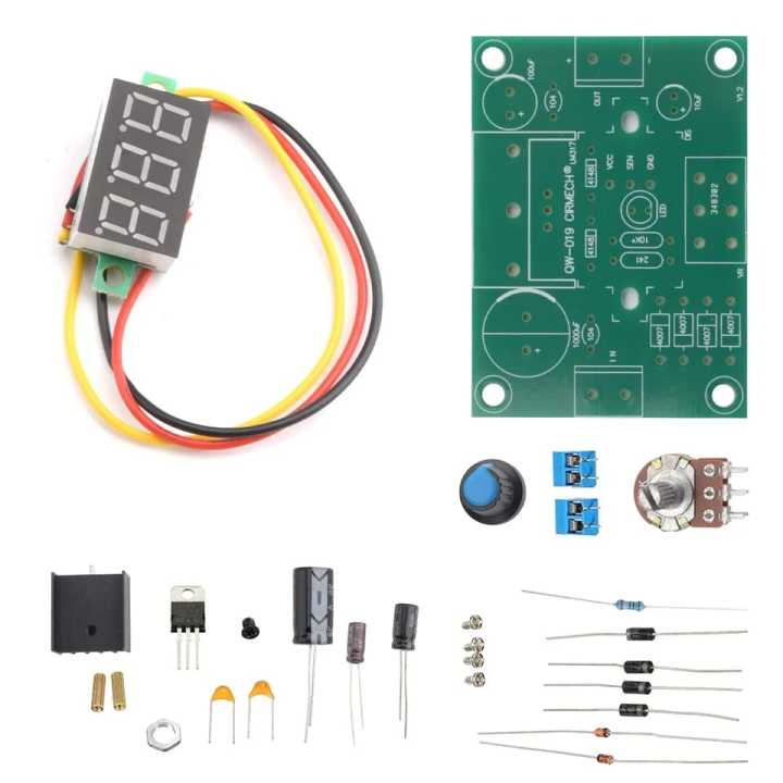 LM317 Adjustable Voltage Regulator Step Down Power Supply Module DIY Kit Electric With LED Meter ...