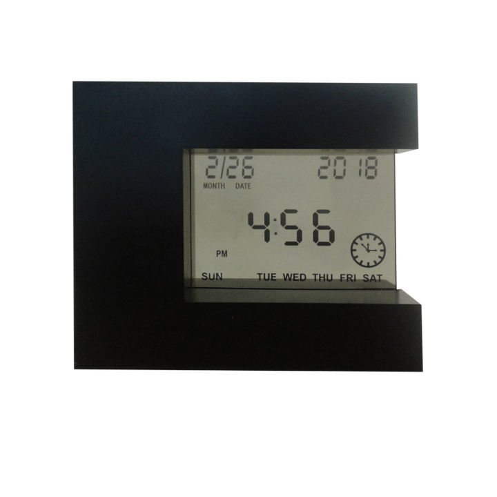Multi Functional Creative Rotation Digital 4 Sides Alarm Desktop Clock ...