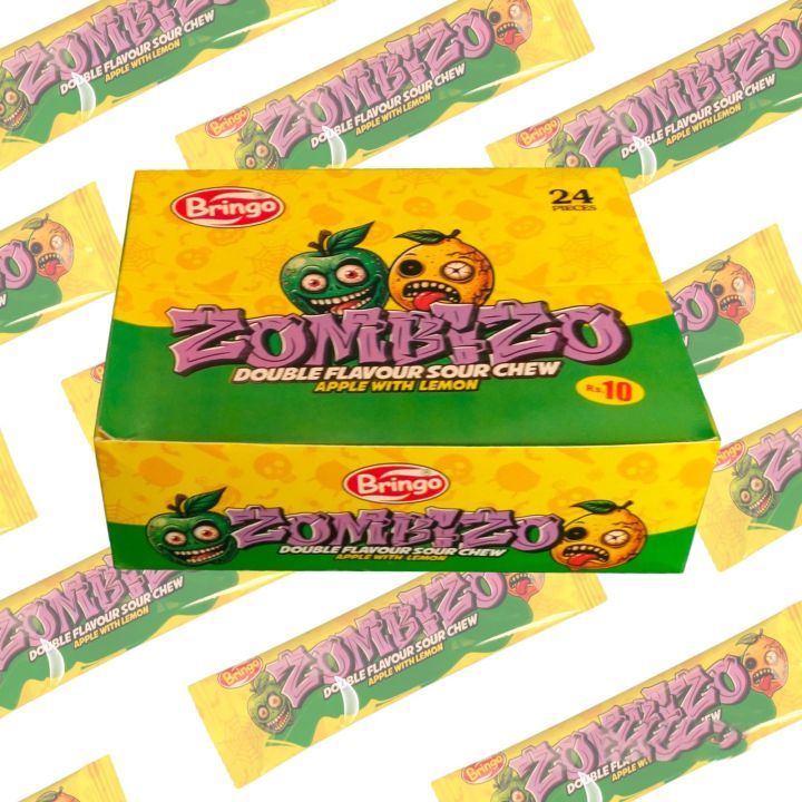 Bringo Zombizo Mega Size Zombie Chew Candy - Double Flavour Sour Chew ...