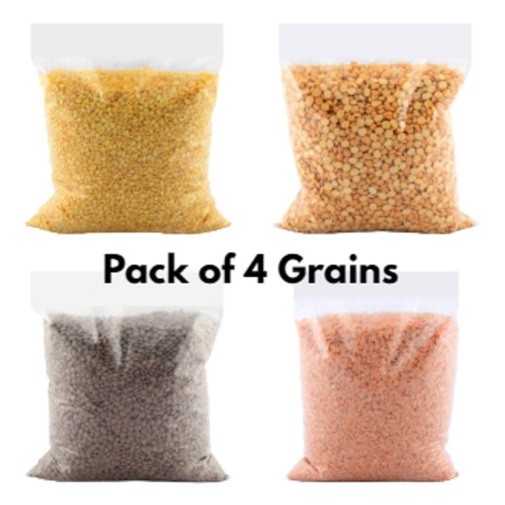 Pack of 4 Daal (Grains) (Beans) (Pulses) 1KG 1000gm Monthly Grocery ...