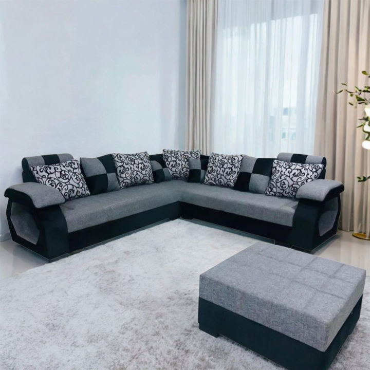Unique L Shape 6 Seat Sofa In Grey | Daraz.pk
