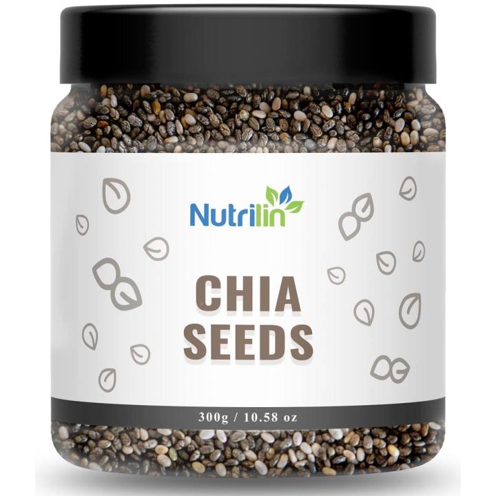 Nutrilin® Chia Seeds 300g Jar Pack - Premium Raw Chia Seeds for Eating ...