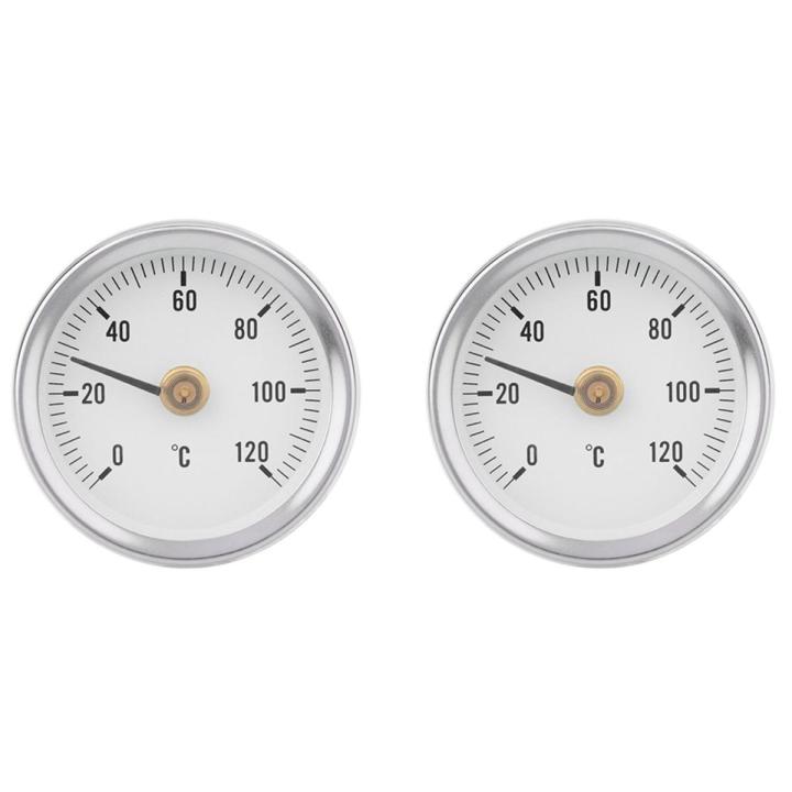 2X Ts-W50A Thermometer Hot Water Pipe Thermometer Bimetal Stainless ...