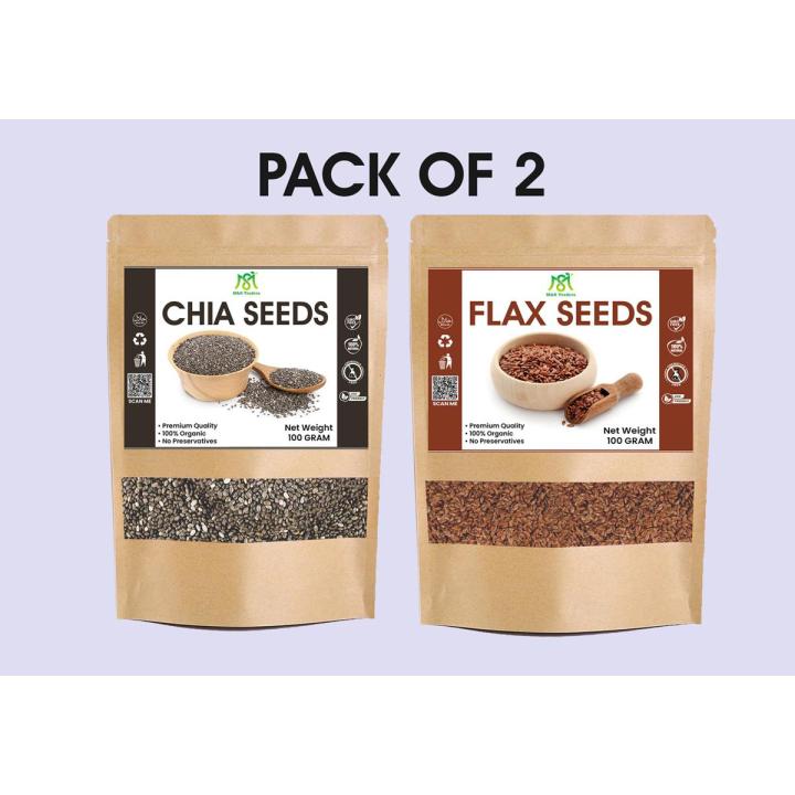 Pack Of 2 Chia Seeds Organic For Weight Loss + Flex seeds / Flax seeds ...