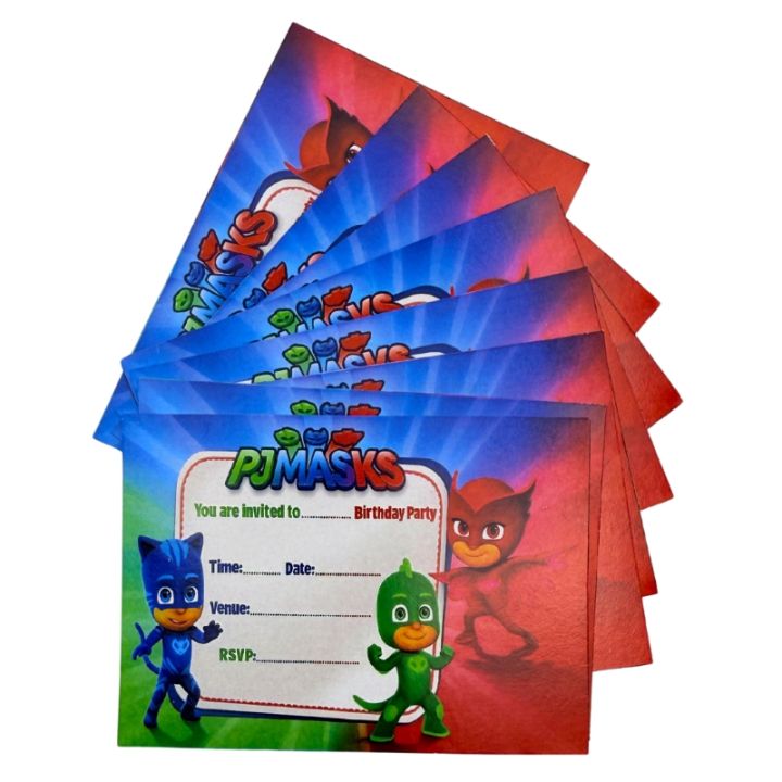 Pj Masks Invitation Cards - 4 Inch By 3 Inch - Invitation Cards - Pj ...