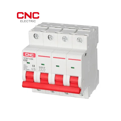 AC 4 Pole MCB Multi 63A Phase Circuit Breaker IEC Standard Overload and ...
