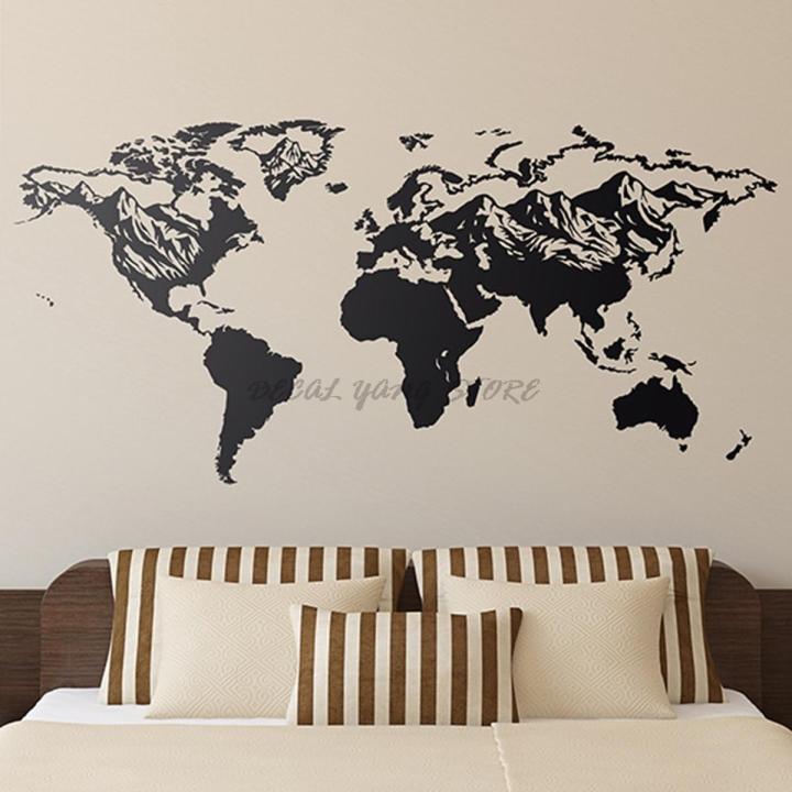 Big Size Wall Sticker World Map Home Decor Living Room Bedroom Vinyl ...