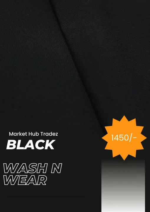 Pure Black Wash And Wear Suit For Men UnStitched | Shalwar Kameez | Men's Suits | Best Quality ...