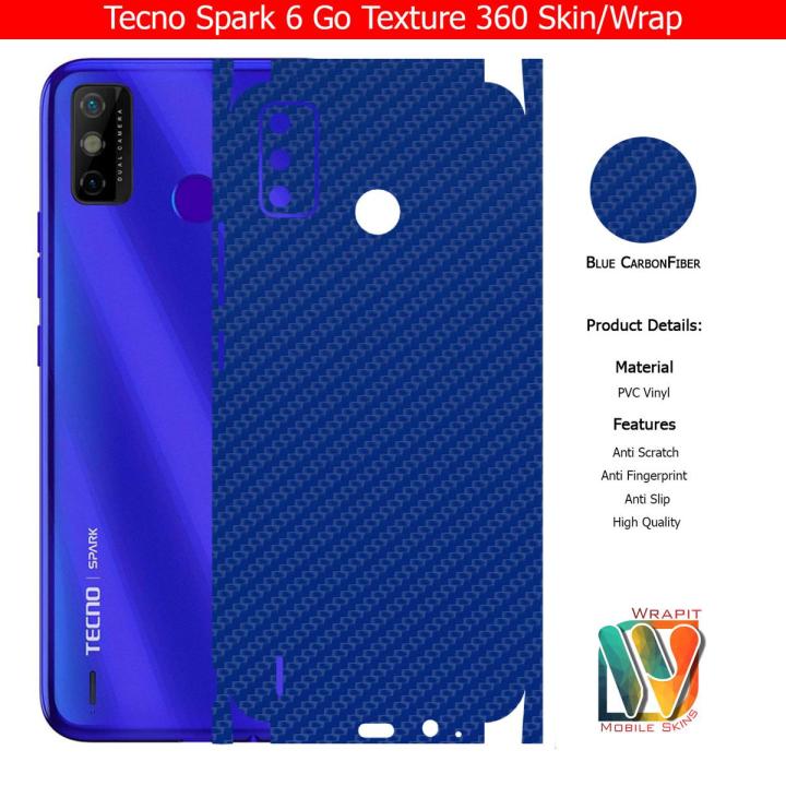 TECNO SPARK 6 GO SKIN / WRAP 360 PROTECTION CARBON FIBER/ MATTE ...