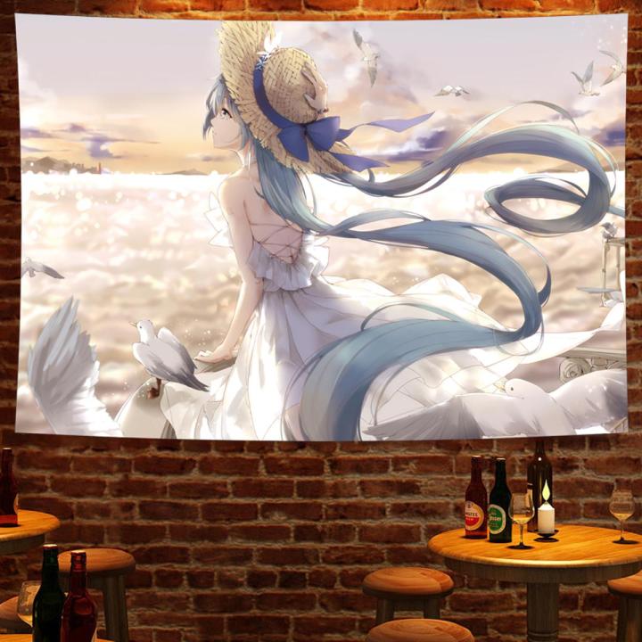 Hatsune Miku anime cartoon background cloth dormitory cute girl wall ...