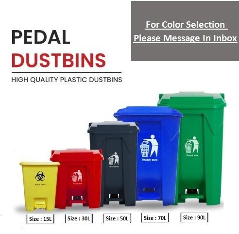 15 30 50 70 90 Ltr PUSH IT PADDLE DUSTBIN BIO HAZARD DUSTBIN Hudbin With Paddle trash Bin Garbage Trash Plastic Kitchen Accessories Daraz.pk