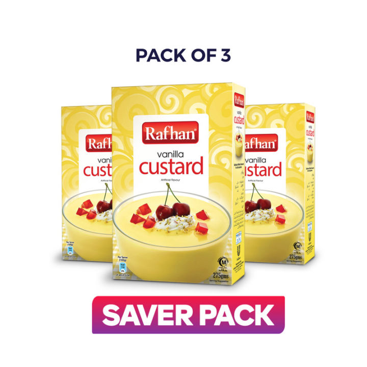 Rs.30 off on Pack of 3 of Rafhan Dessert Vanilla Custard - 275G | Daraz.pk