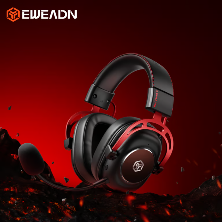 Eweadn CY5 Red Flame 5 – Five-Mode Wireless Gaming Headset with 7.1 ...