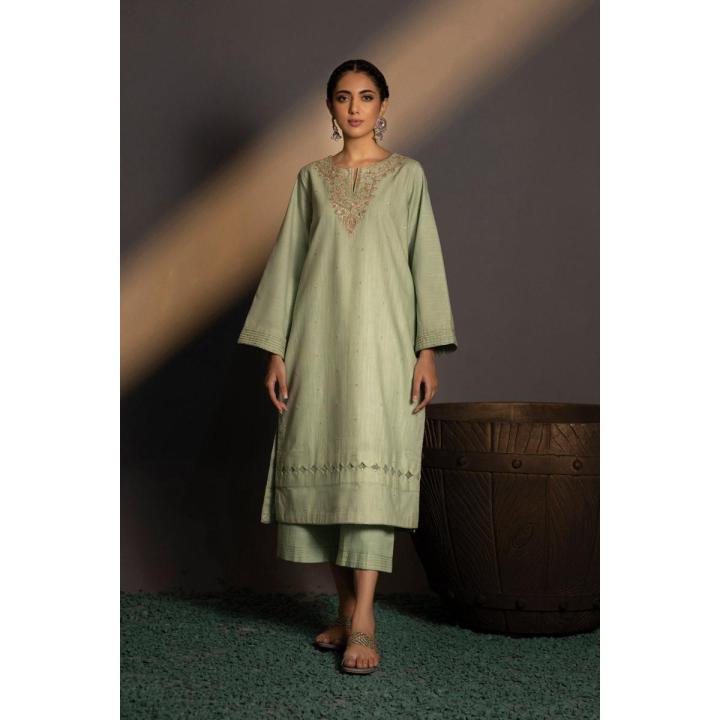 2 Piece - Embroidered Khaddar Suit Unstitched Winter Collection | Daraz.pk