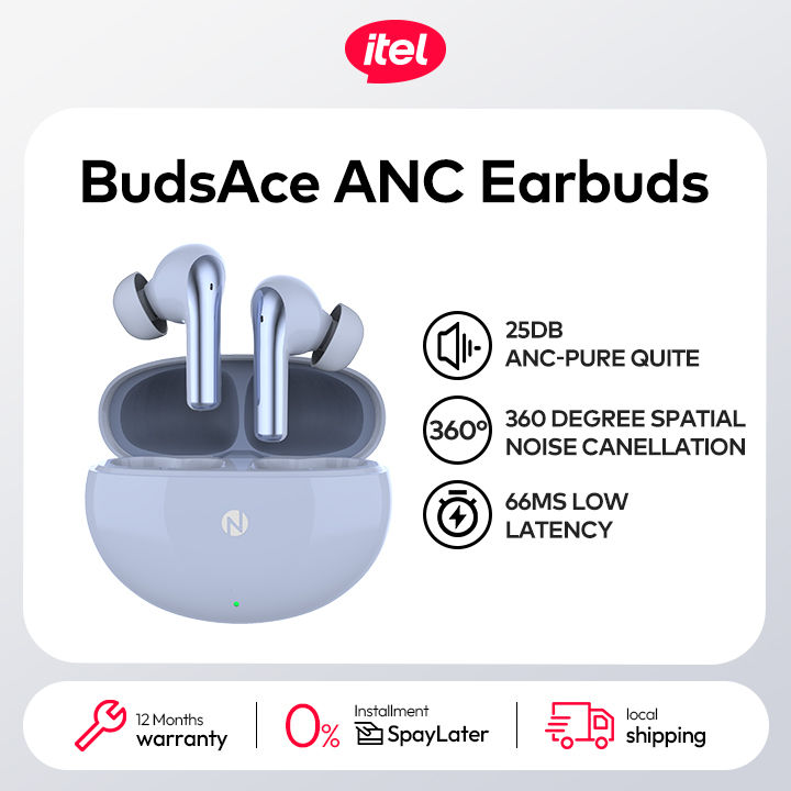 itel BudsAce ANC Earbuds | 25dB Active Noice Cancellation | 360 Degree ...