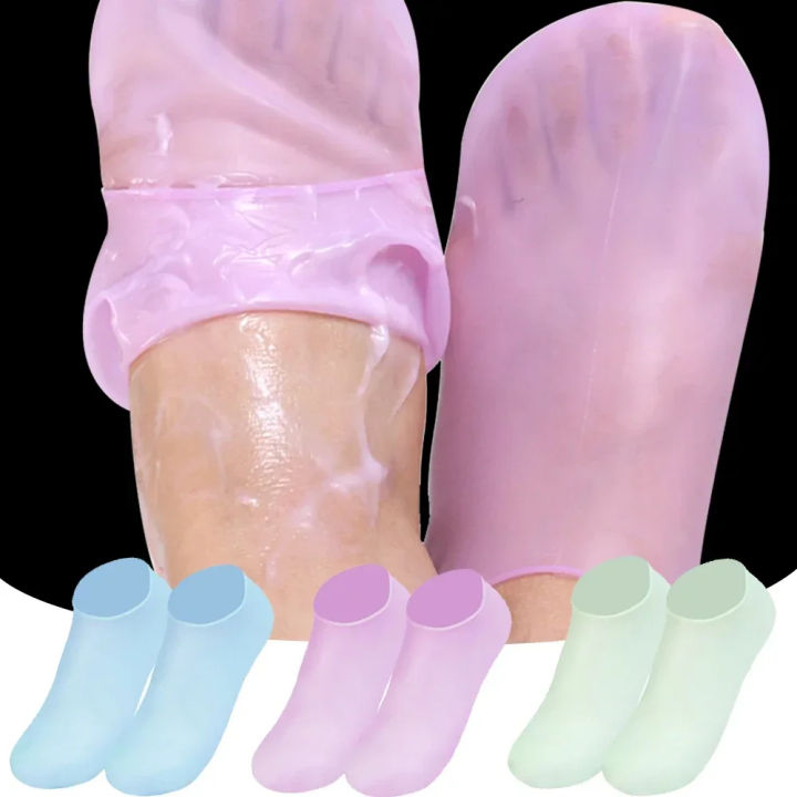1Pair Feet Care Socks Moisturizing Silicone Gel Heel Full Length Foot ...