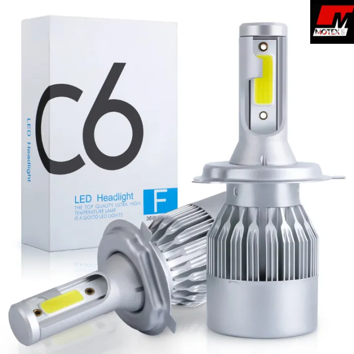 1 Piece C6 Led Headlight For Bike H4 Led Headlight- H4 Fitting Motex ...