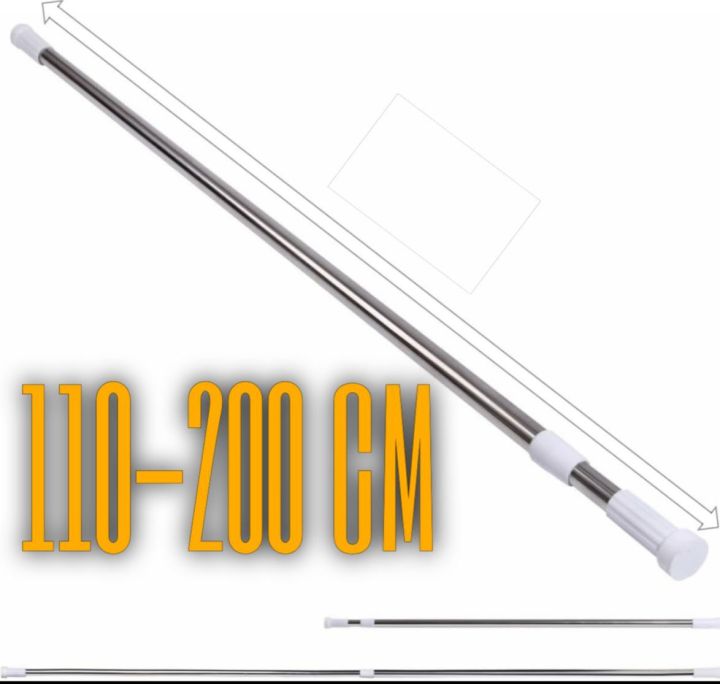 Shower Rod 110 to 200cm Door with Curtain Rod Bathroom Kitchen ...