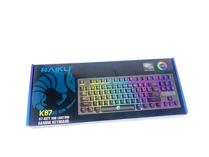High Quality Ergonomic Raiku K87 RGB LED Seven-color Backlight Compact ...