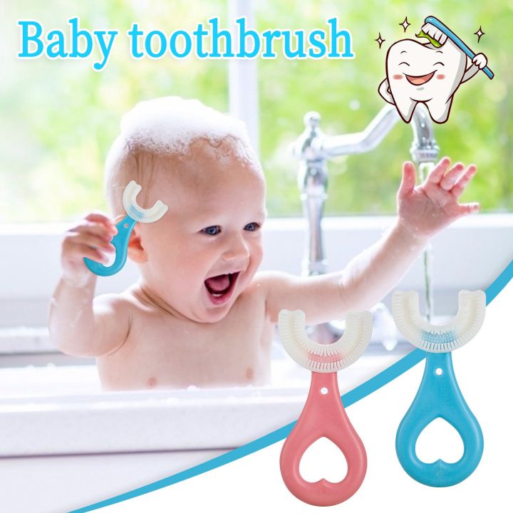 Baby Toothbrush Children's Teeth Cleaning Brush Kids U-Shaped ...