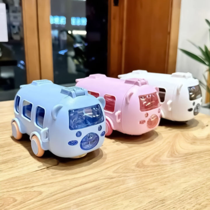 Cute Bus Shaped Water Bottle With Straw 500ml Toy Car Bottle | Daraz.pk