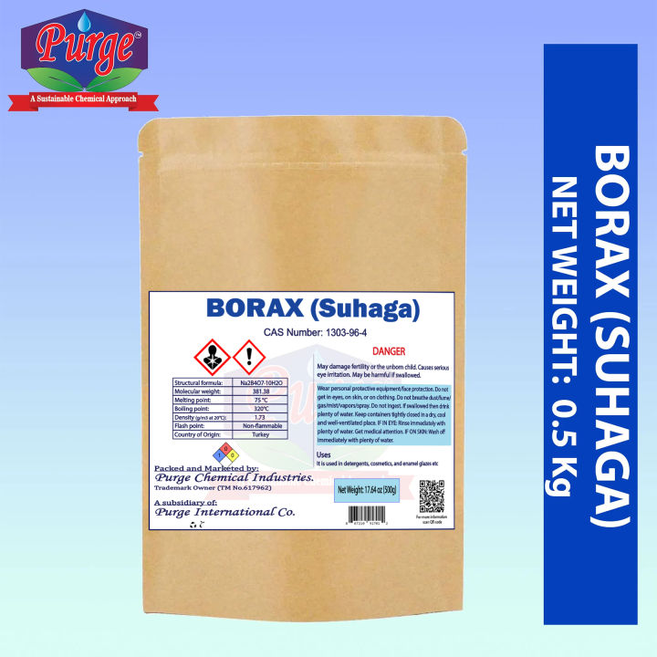 Purge Borax Powder 0.5Kg - Suhaga - Laundry Boaster - Stain Remover ...