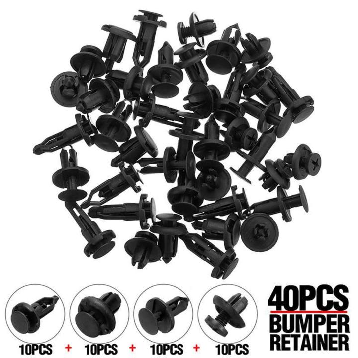 40PCS Car Plastic Rivet Bumper Fender Retainer Fastener Mud Flaps Push ...