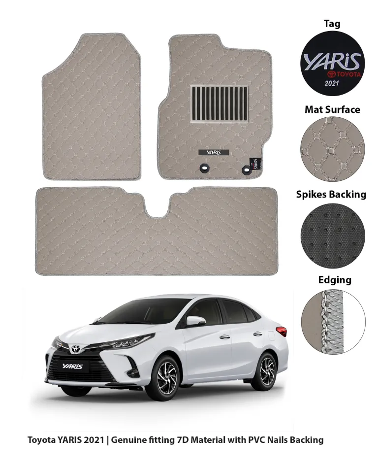 TOYOTA YARIS CAR FLOOR MAT LUXURY LEATHER STYLE 7D MAT ANTI SLIP CUSTOM FIT EM LEATHER CAR MAT Daraz.pk