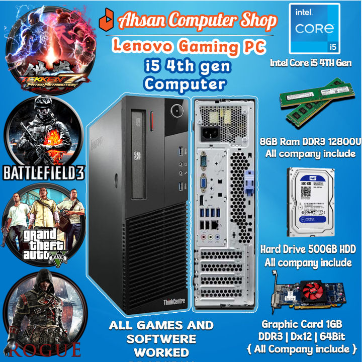 Lenovo Gaming Pc - Lenovo m93p i5 4th Generation - 8GB Ram 500GB Hard ...