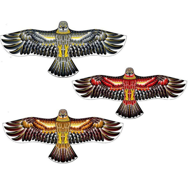 Kids 1.2m Flat Eagle Kite 100M Kite Line Children Flying Bird Kites ...
