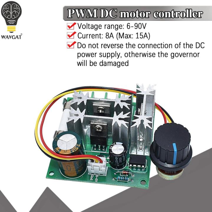 1000W 15A Poleless speed-adjusting DC motor controller general DC 6V to 90V pwm dc motor speed ...