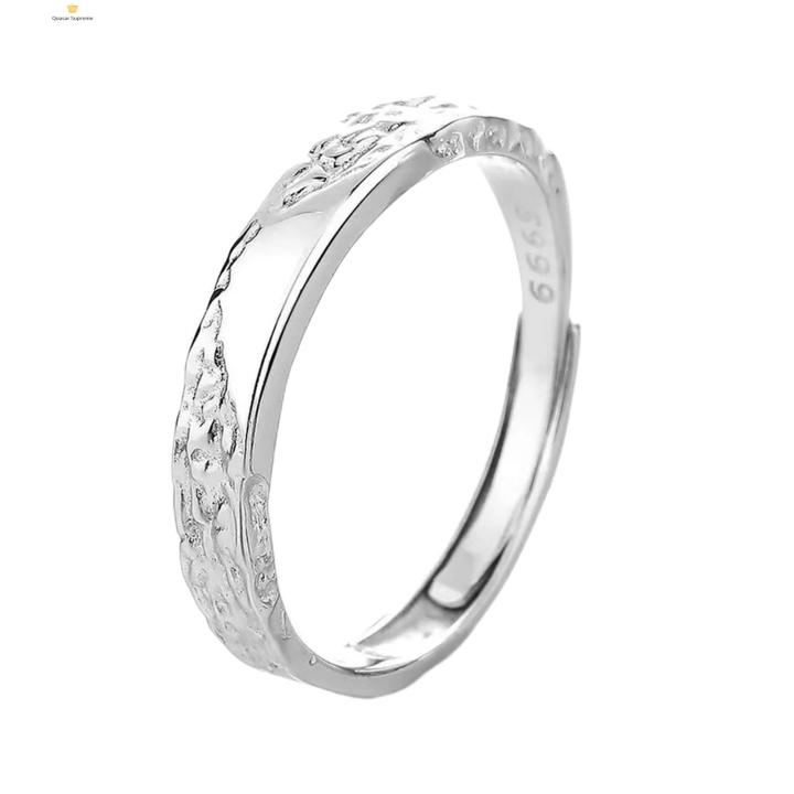 Quasar Lady Present Ring Adjustable Couple Ring Set Simple Style White ...
