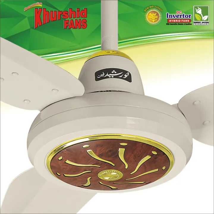 Khurshid Fan ICON (AC-DC Ceiling Fan Inverter Hybrid) - Remote Control Copper Winding 56 inches ...