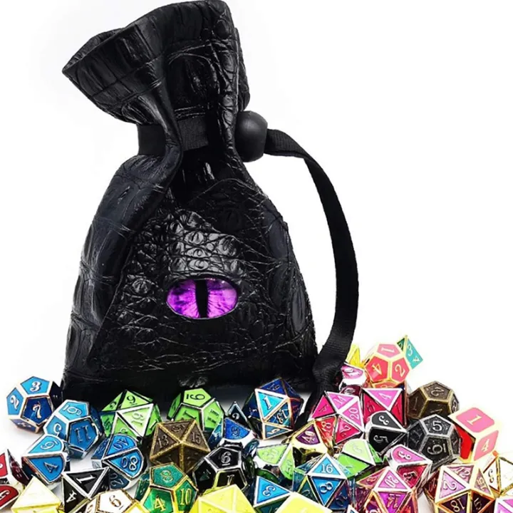 Drawstring Dice Bag PU Leather DND Dice Pouch Tarots Oracle Cards ...