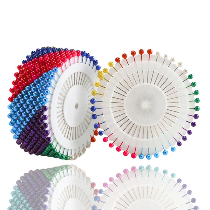 40pcs Multicolor Hijab Safety Pins – Pearl Head Pins in Round Wheel ...