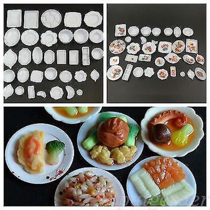 33Pcs Dollhouse Miniature Tableware Plastic Plate Dishes Set | Daraz.pk