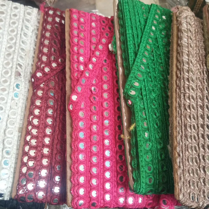 SMALL SITARA LACE FOR CLOTHES | LOOK LIKE A MIRROR WORK | ALL COLOUR ...