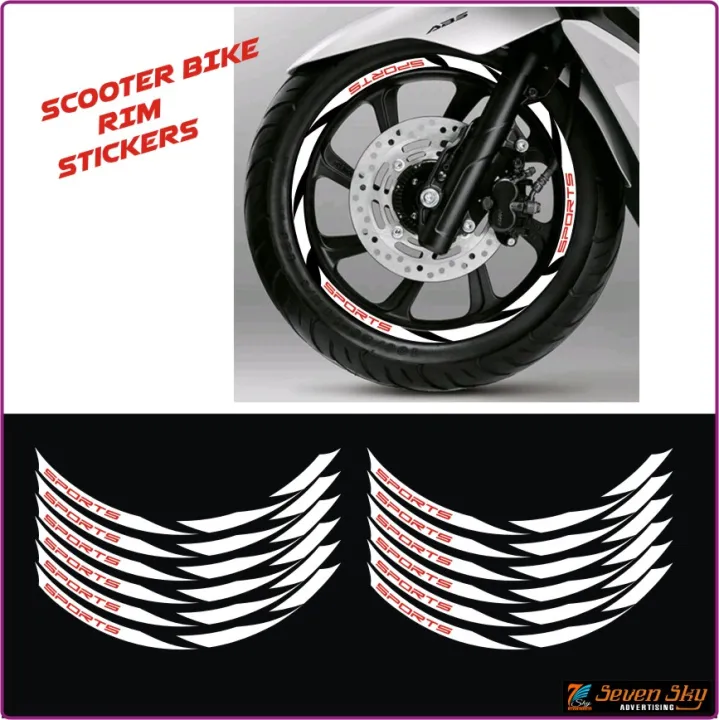 Scooter Bike Rim Stickers Dio Honda Wego Burgman Navy Ntorq Tvs Suzuki ...