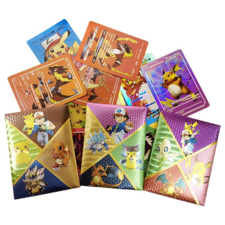 10Pcs English Colorful Pokemon Cards Colorful GX EX Laser Trainer Cards ...