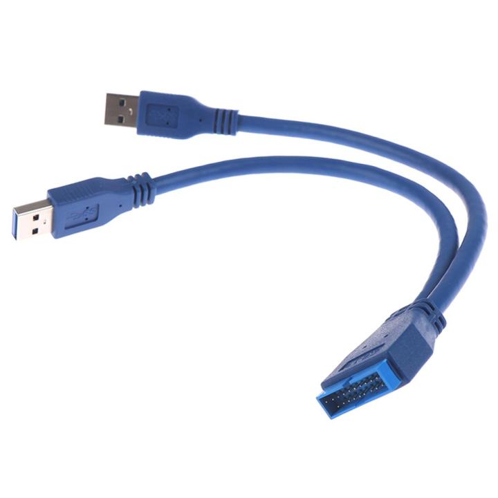 2 Port USB 3.0 Type A Male to 20 Pin Header Male Adapter Cable Cord ...