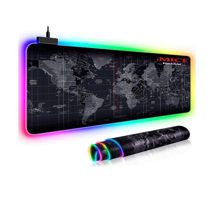 Extended RGB Gaming Mouse Pad, World Map Extra Large Gaming Mouse Mat ...