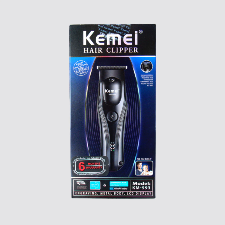 KM 593 Trimmer With Digital Display Lithium Battery Rechargeable Hair ...