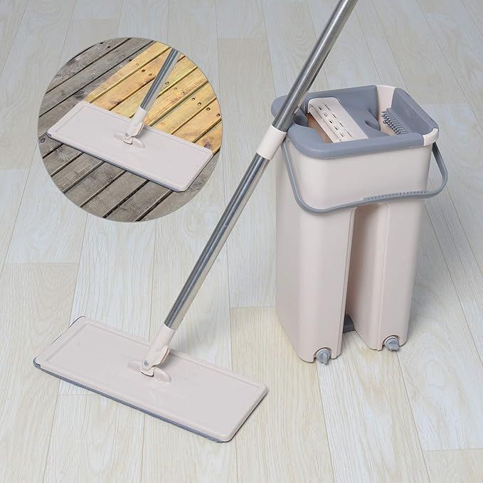 New Flat Mop with 360° Rotating Handle and Hands-Free Dual Chamber ...