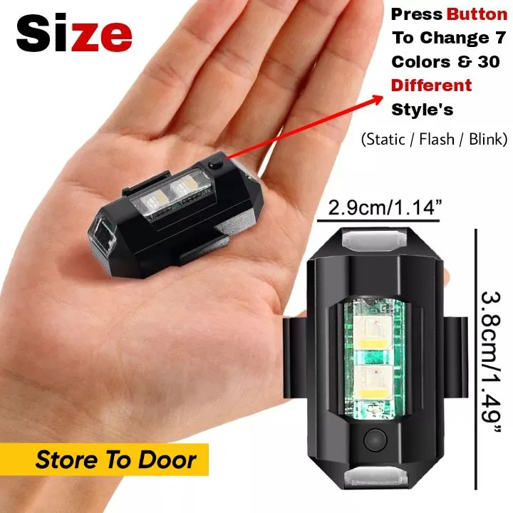 1 Pc Universal LED Aircraft Strobe Flasher Lights For Bike, Cars ...