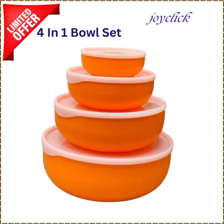 Splash Bowl Set of 4 / Splash Bowl Set 4 in1 With Lid in different ...