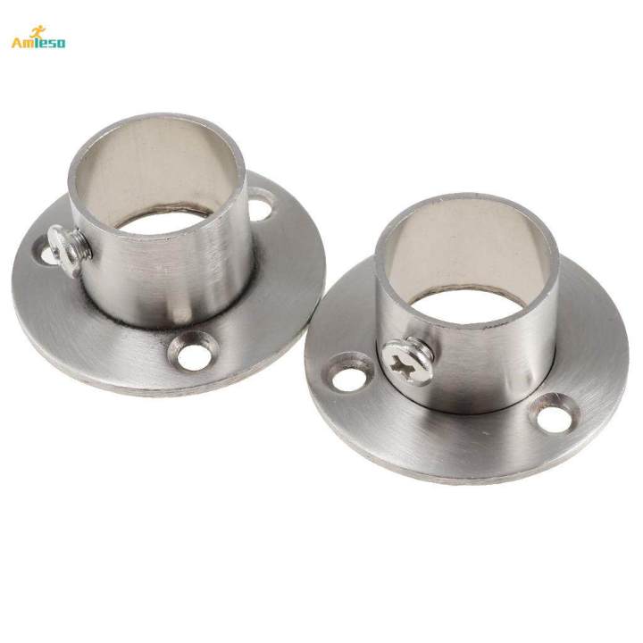 Chrome Tube Rotating Wardrobe Clothes Garment Rail End Socket 46 x 21mm ...