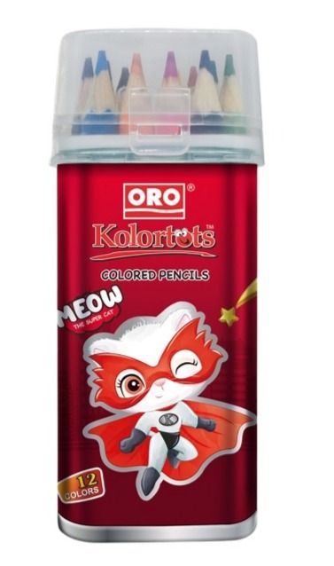 12 Pcs ORO Small Color pencils Packed in cute Tin Jar | Color Pencil ...