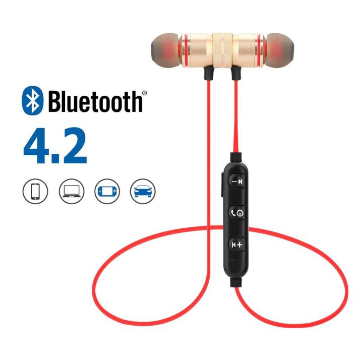 Sports Magnet Bluetooth Earphones with Mic - Wireless, Magnetic Design ...